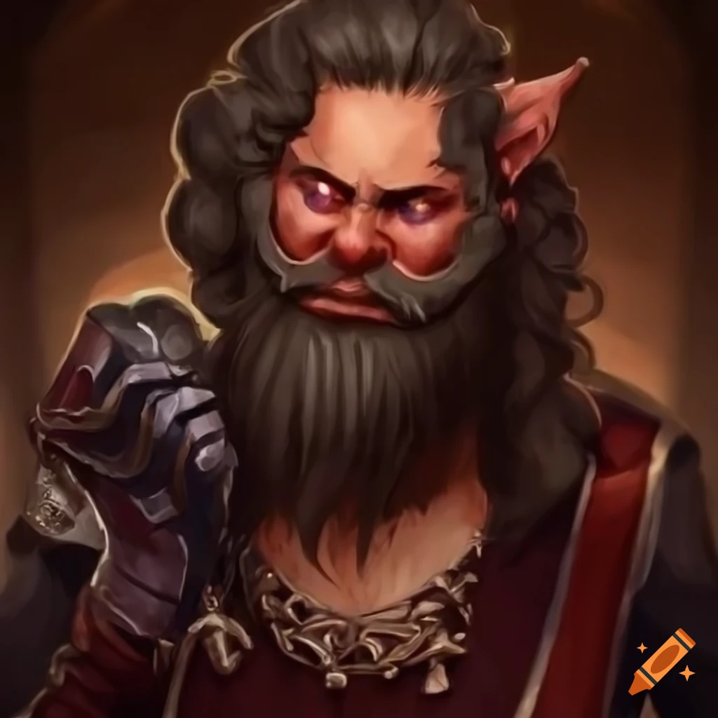 Gnome noble with a Mephistophelian appearance on Craiyon