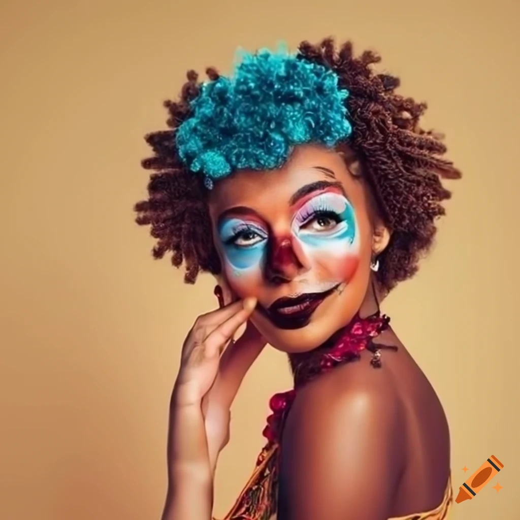 Portrait of an african american woman with flowers in her hair and ...
