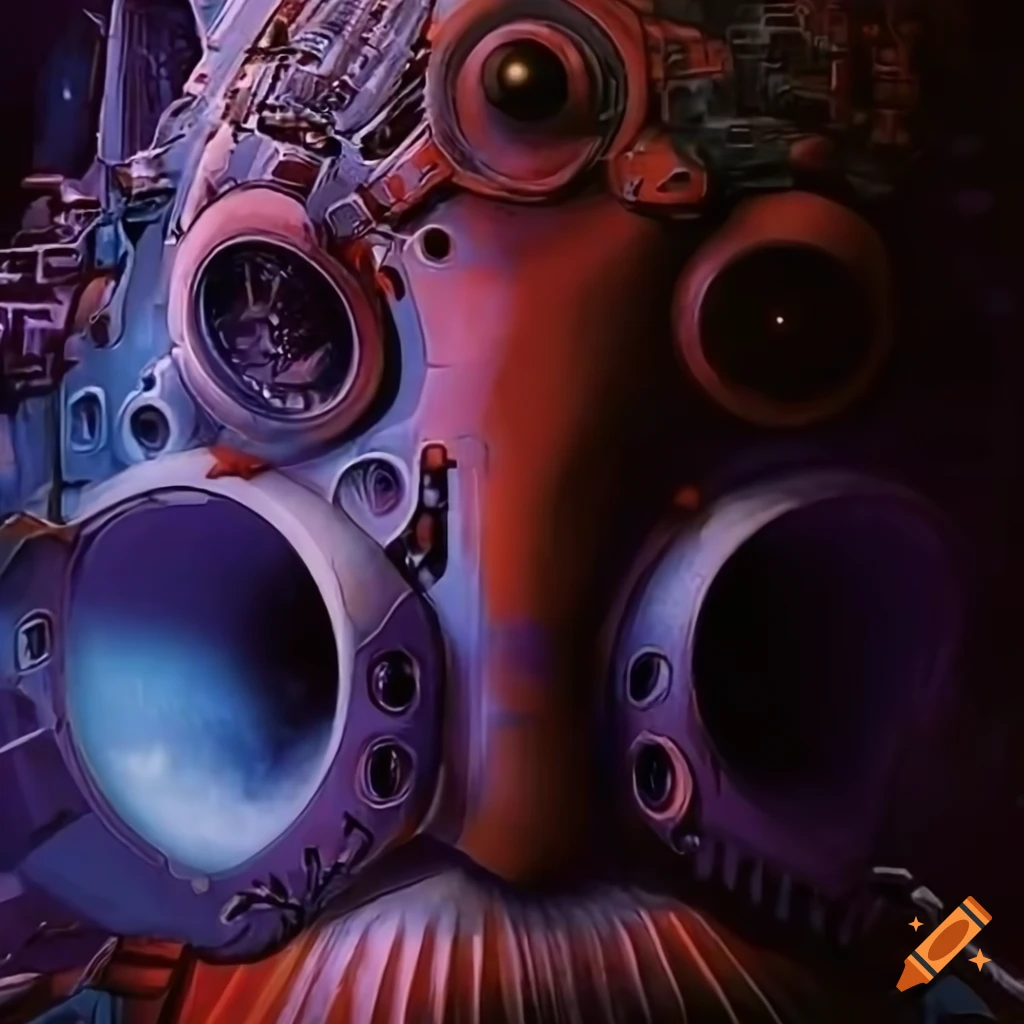 Organic sci-fi machine art by Akira Toryiama on Craiyon