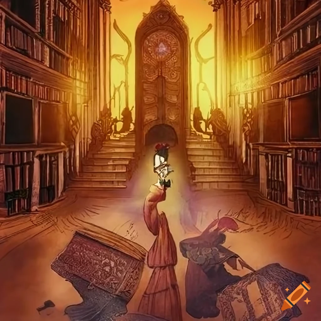 Mystical and intense comic-style illustration capturing a 1300s scene ...