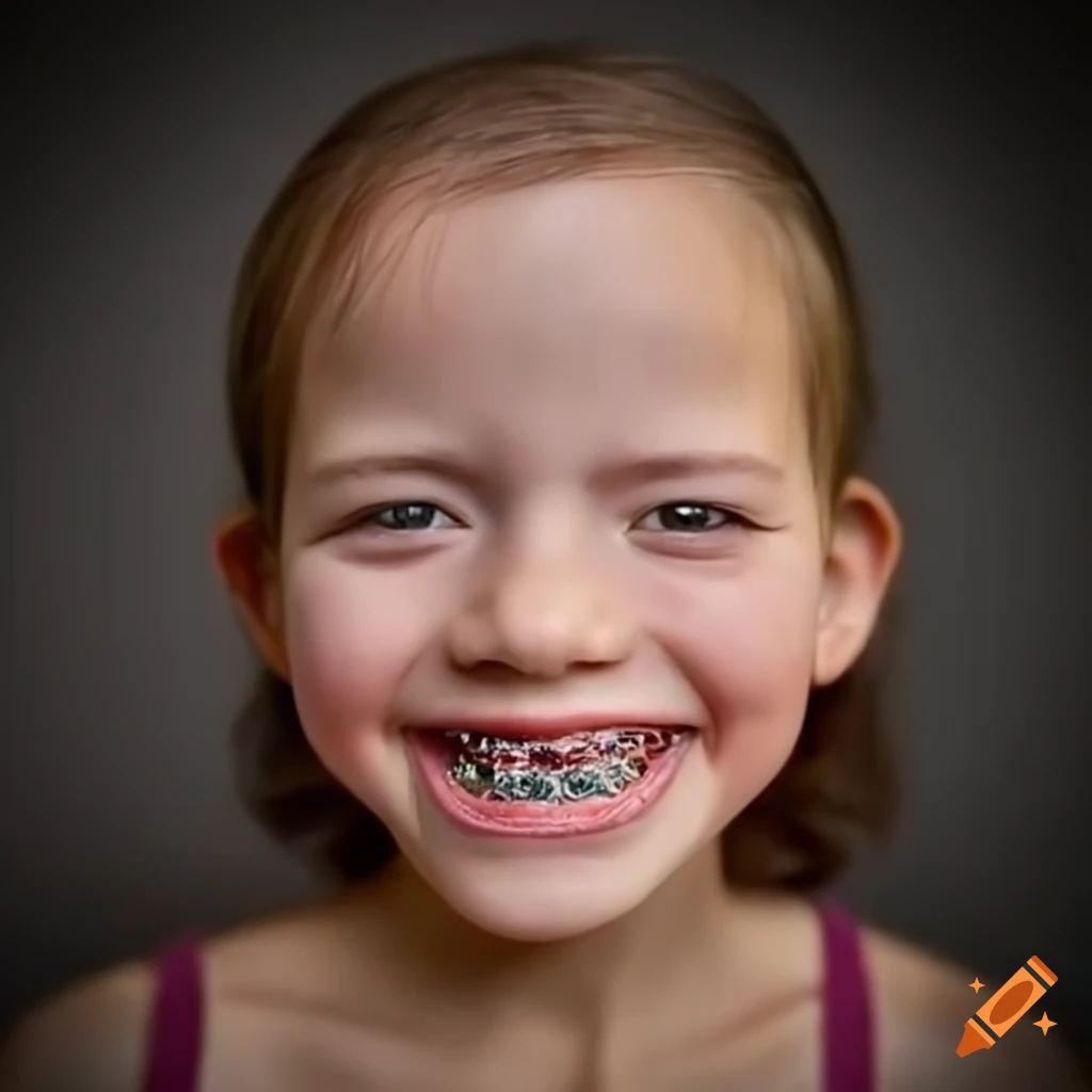 Cute Smiling Girl With Braces On Craiyon