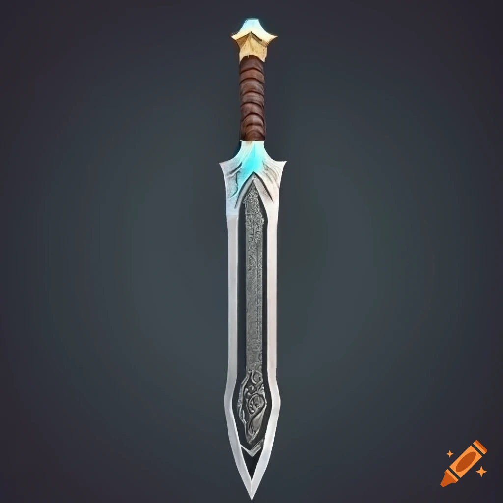Legendary elite straight sword with vertical symmetry and geometric ...