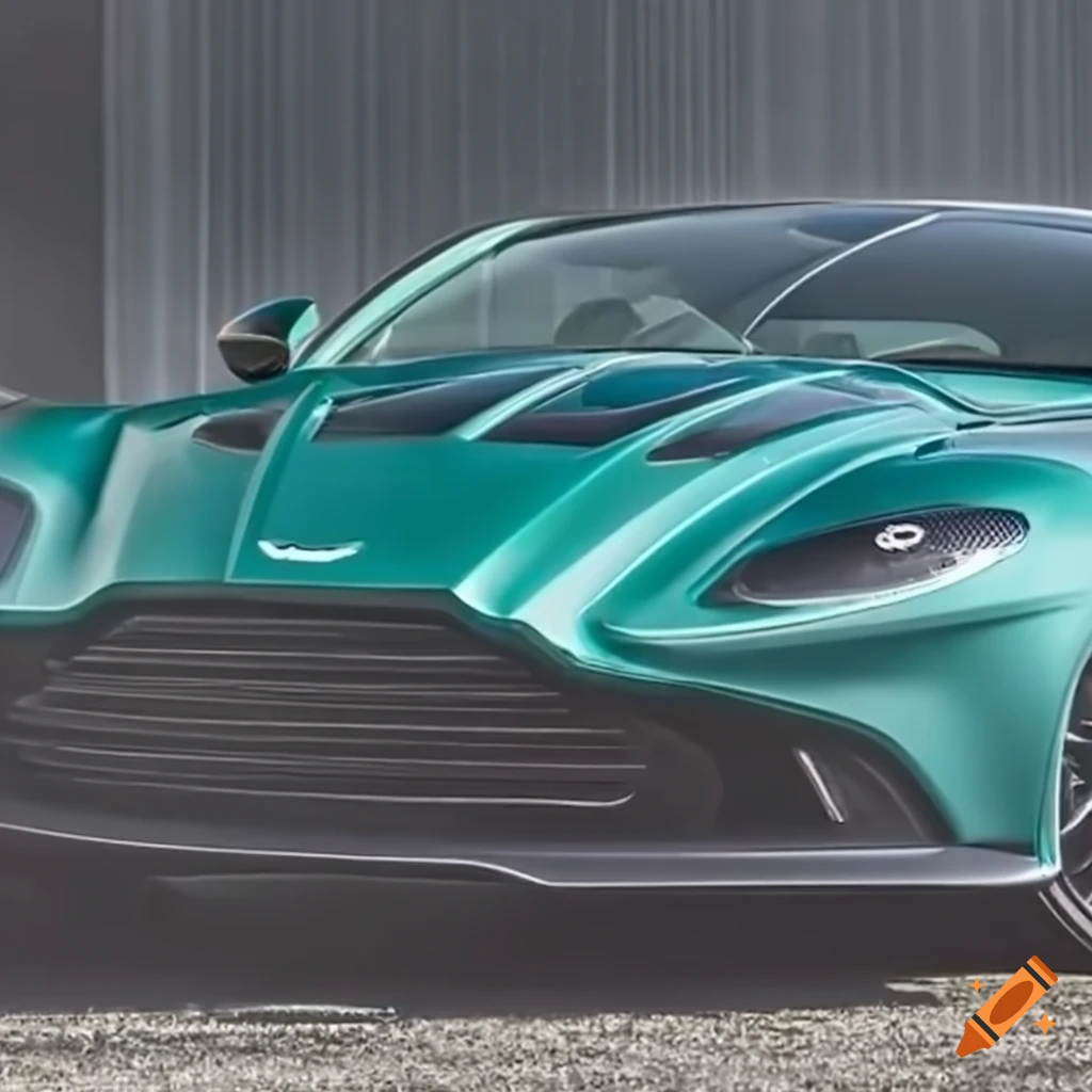 Aston Martin Rapid emitting smoke from melting rubber on Craiyon