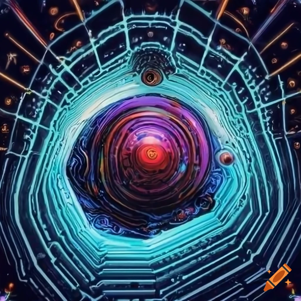 70s sci-fi organic machine art by Akira Toryiama brain circuit UFO on ...