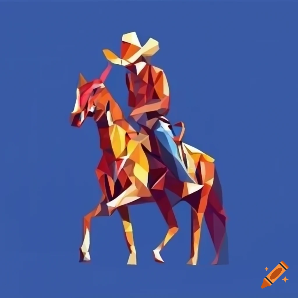 Abstract multicolour polygon cowboy inspired by lindsay meyers on Craiyon
