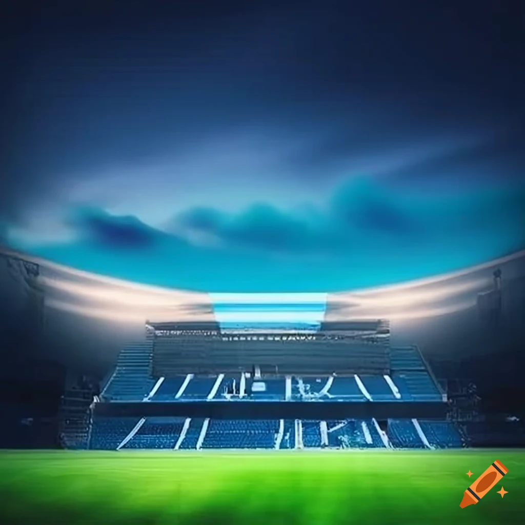Soccer stadium in white and blue color tones inspired by Sin City on ...