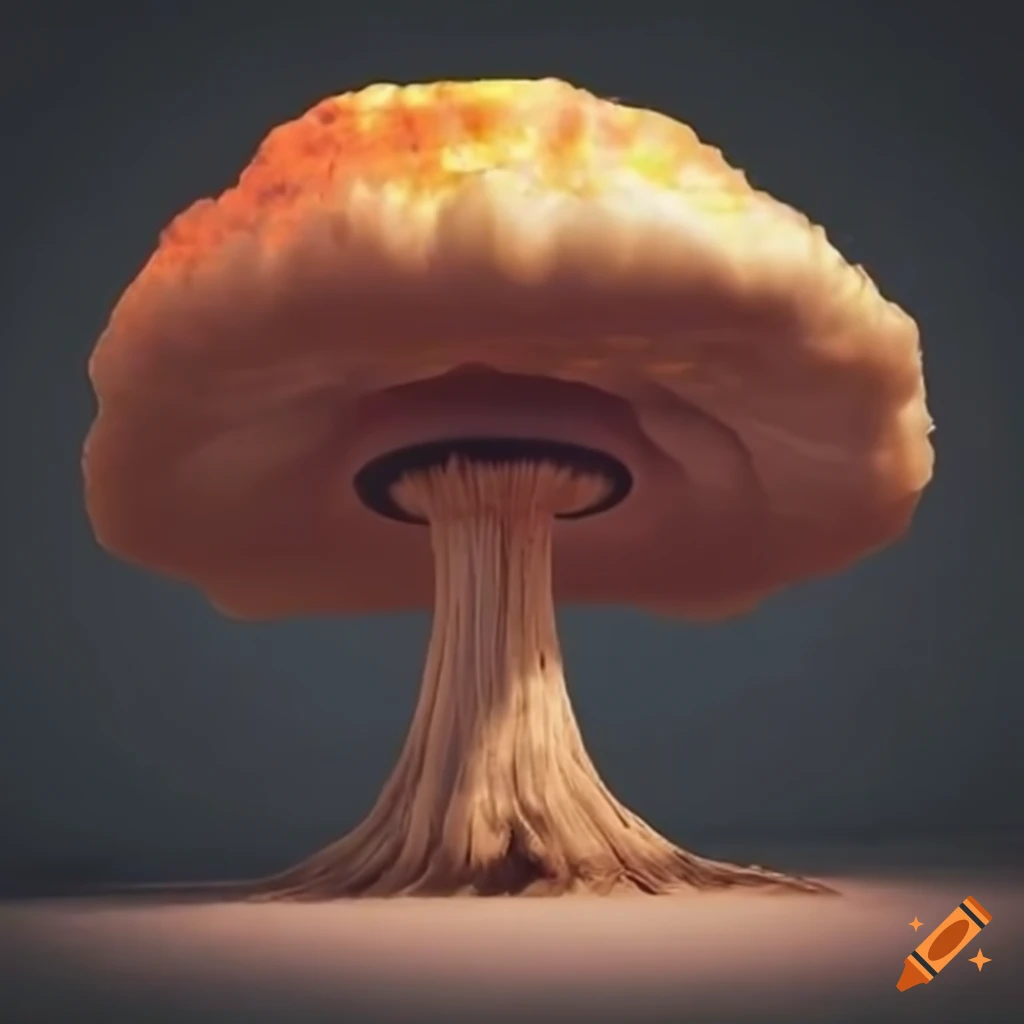 Gigantic tree shaped like a nuclear mushroom explosion on Craiyon