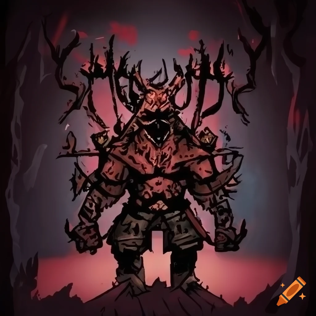 Fantasy art of a low-detail monster in red and black, inspired by ...