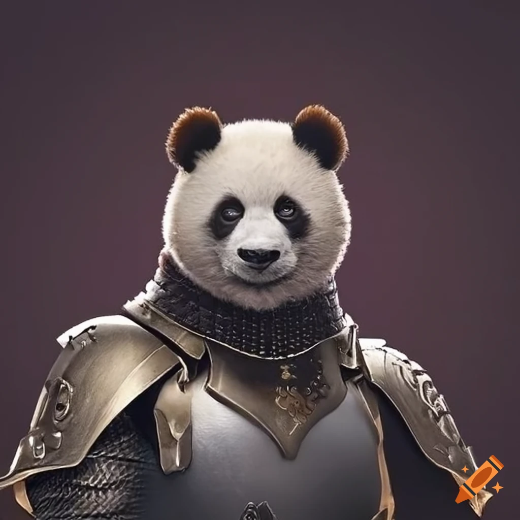 Panda king in armor on Craiyon