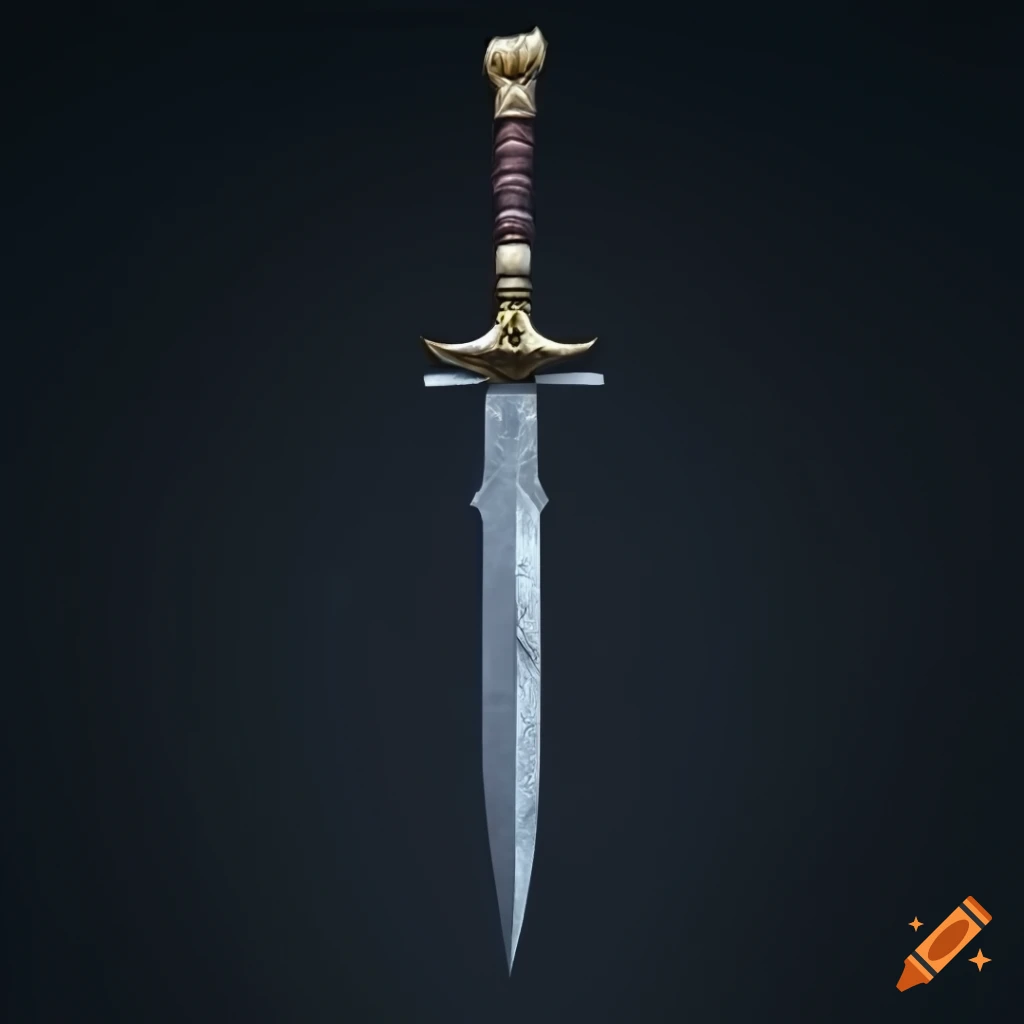Legendary elite straight sword with vertical symmetry and geometric ...