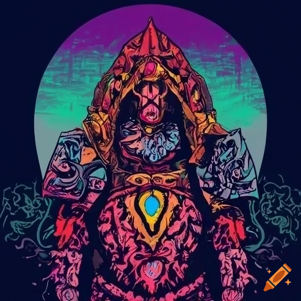 Gothic paladin character in intricate black and white art inspired by ...