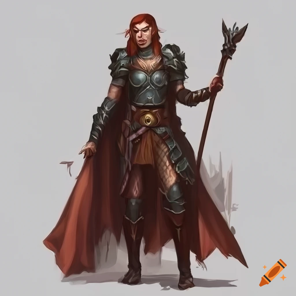 Hand-painted fantasy art of an elf warrior in a Dungeons and Dragons ...