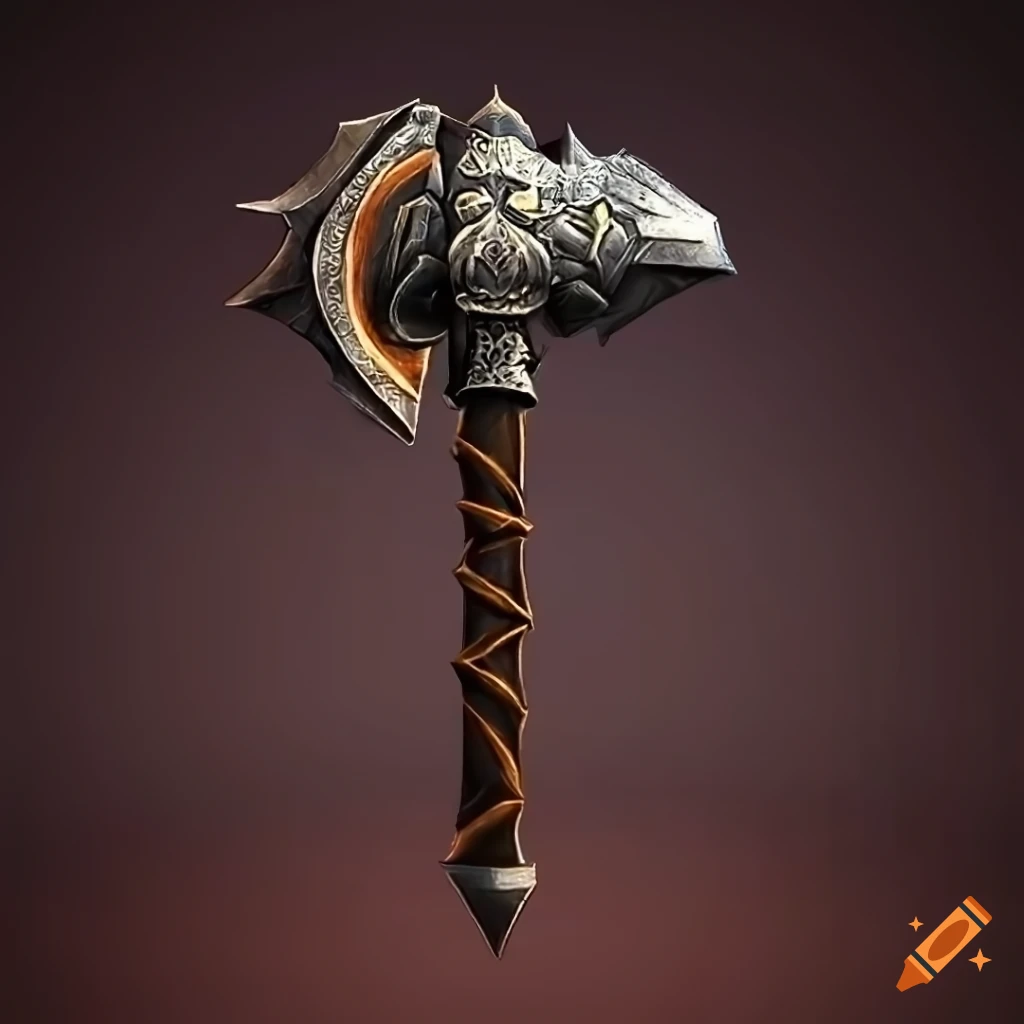 Mythic Elite Mithril Hammer weapon with geometric design on Craiyon