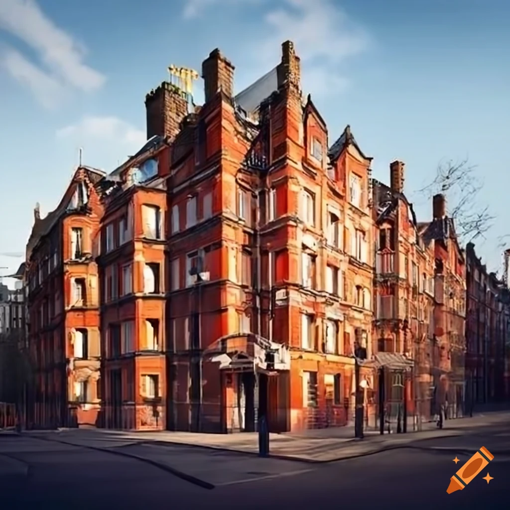 Exterior of crouch end house flats in london with strobe lights ...