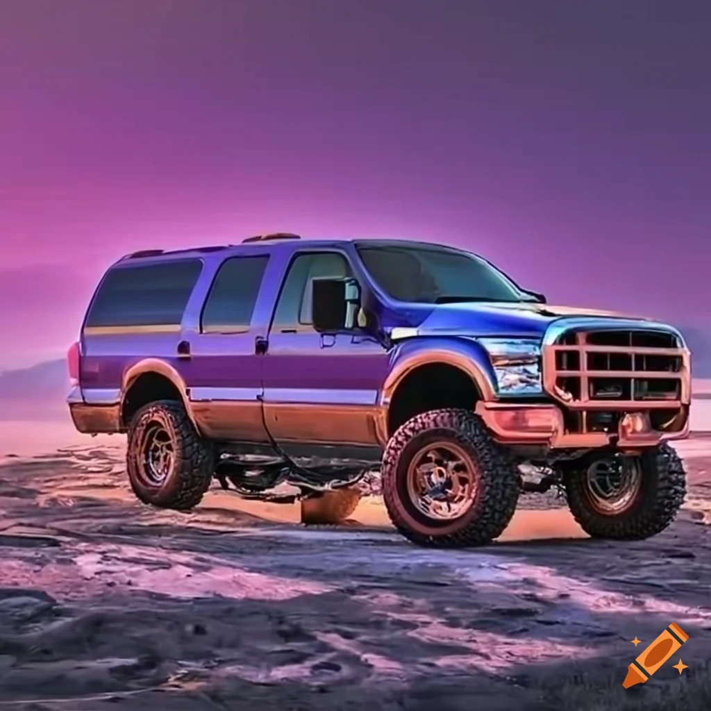 Purple 2000 Ford F-250 Excursion with copper details and off-road ...