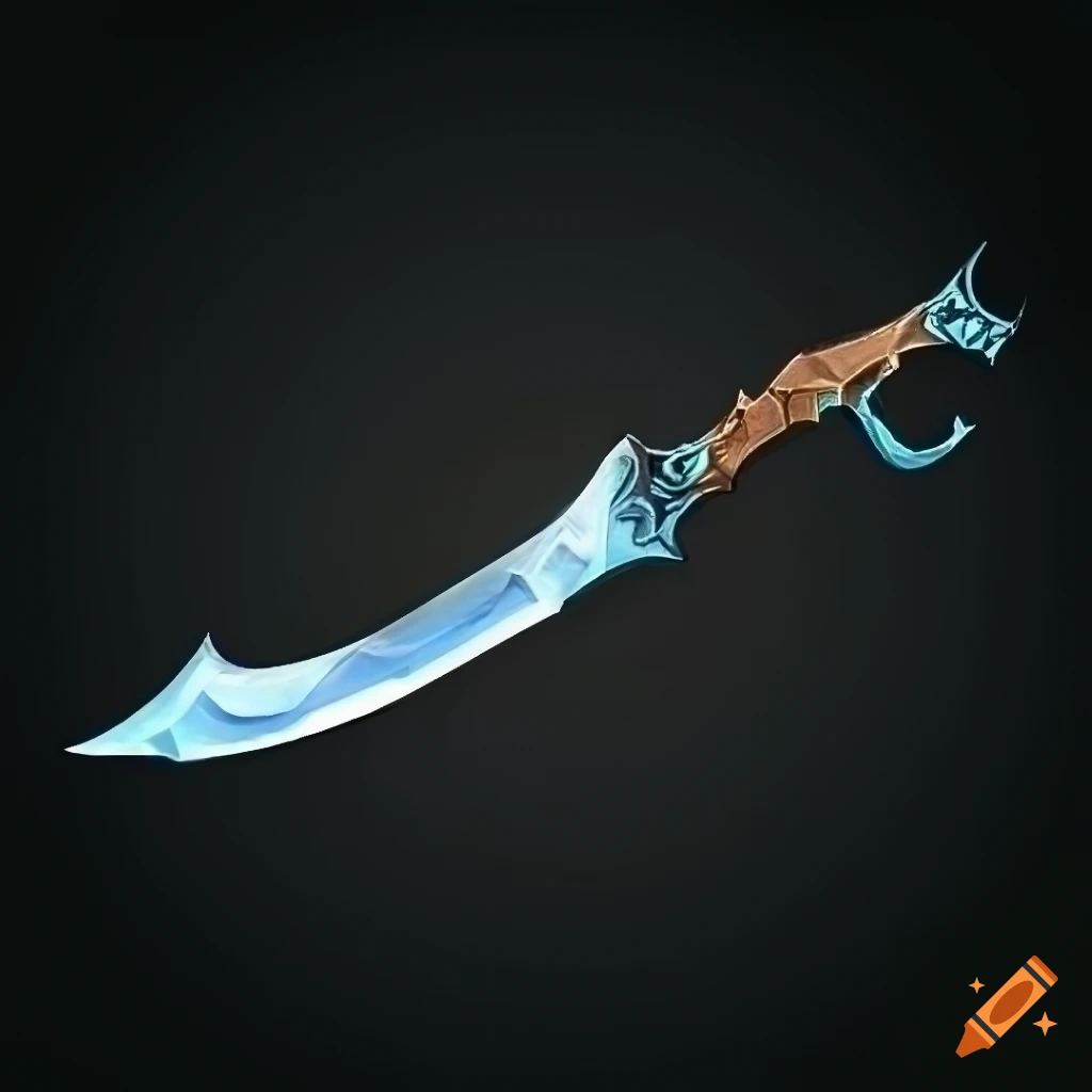 Mythic straight elite scimitar weapon with geometric design on Craiyon
