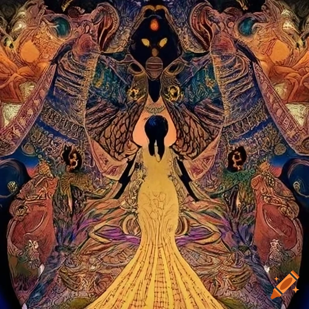 African ancestral spirit depicted in ornate and surreal style on Craiyon