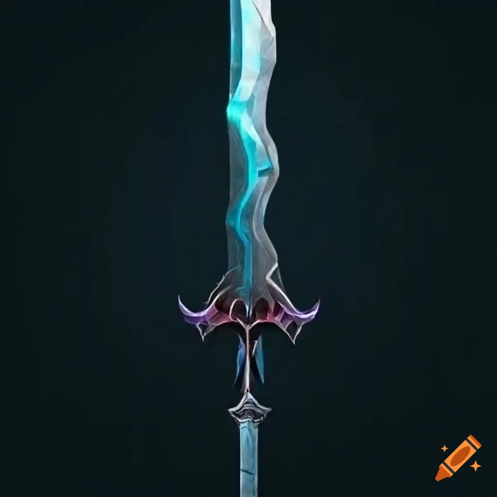 Legendary elite straight sword with vertical symmetry and geometric ...