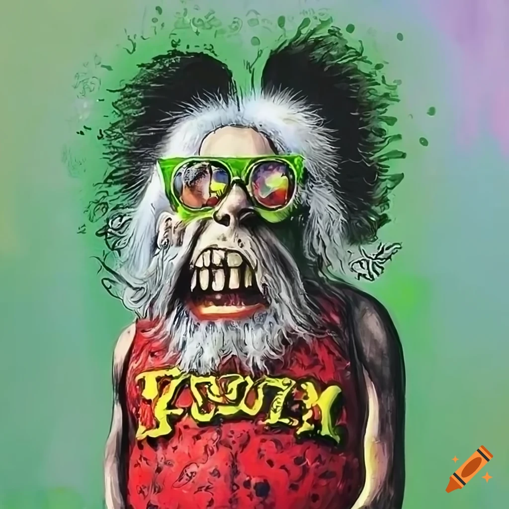 Vintage Rat Fink character with white hair, beard, and glasses by ...