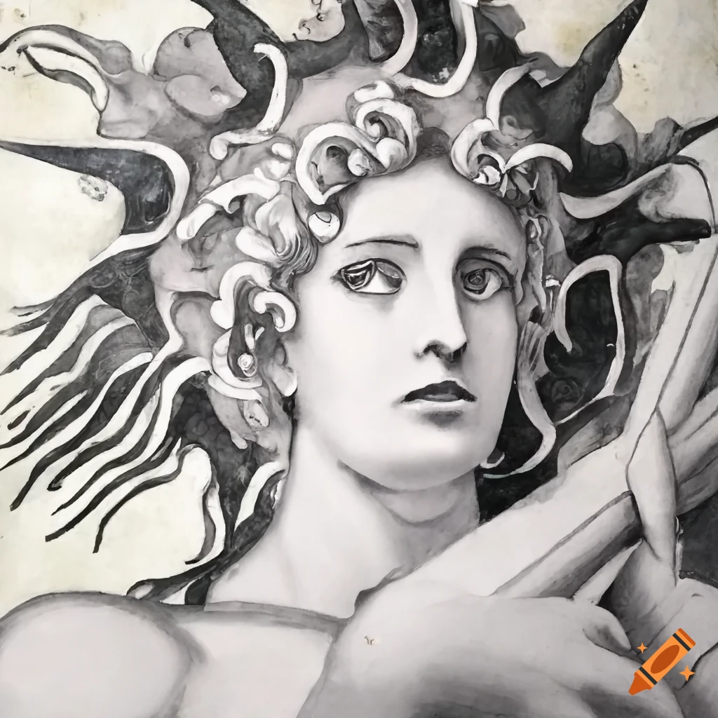 Renaissance fresco depicting apollo as a constellation with a spear ...