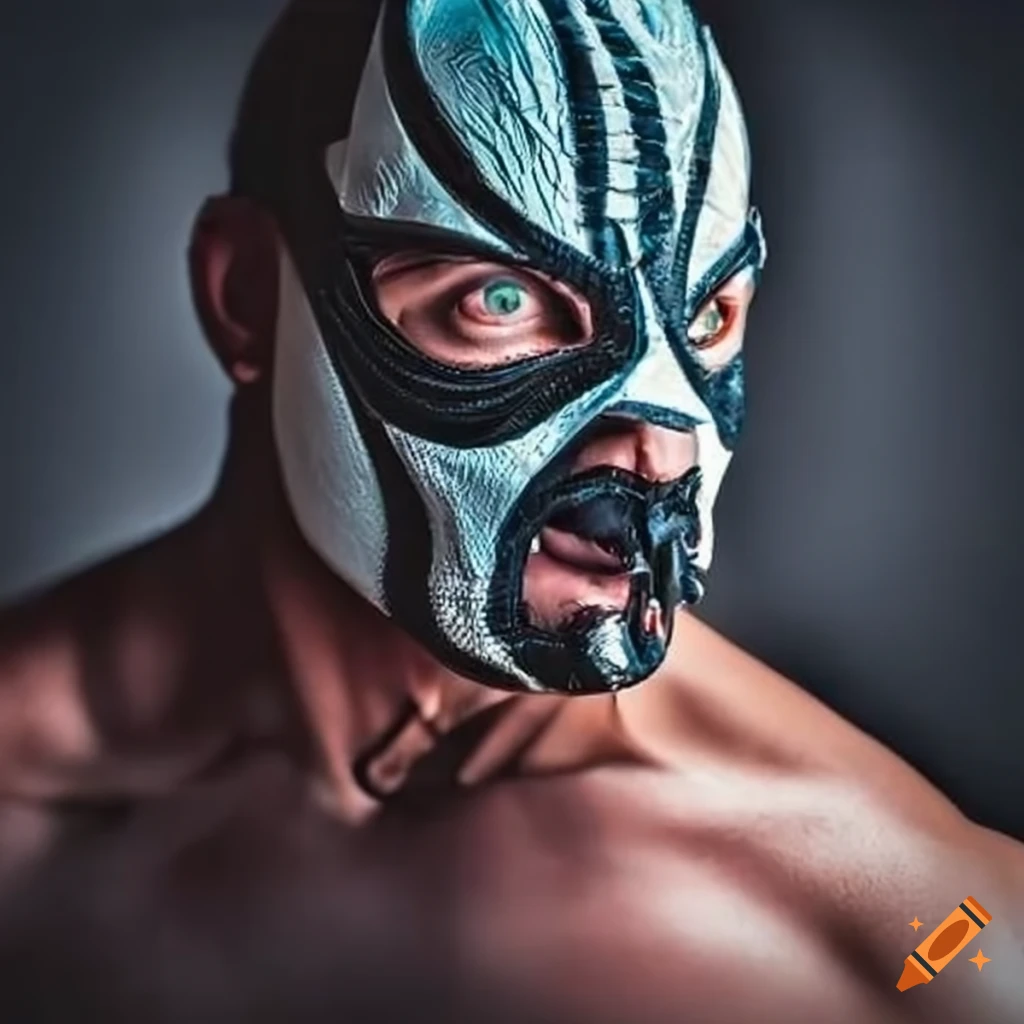 Mexican Luchador with a menacing pose inspired by Bane on Craiyon