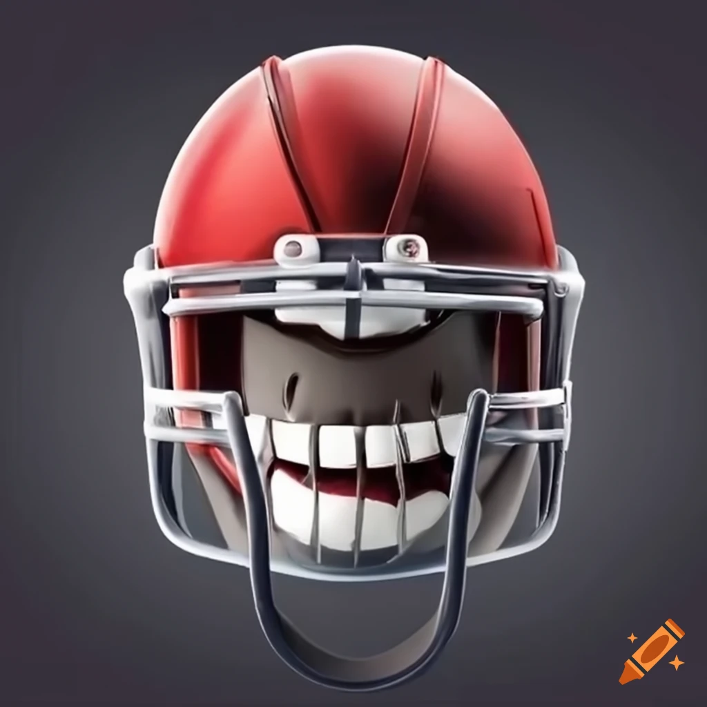 Football helmet with teeth design on Craiyon