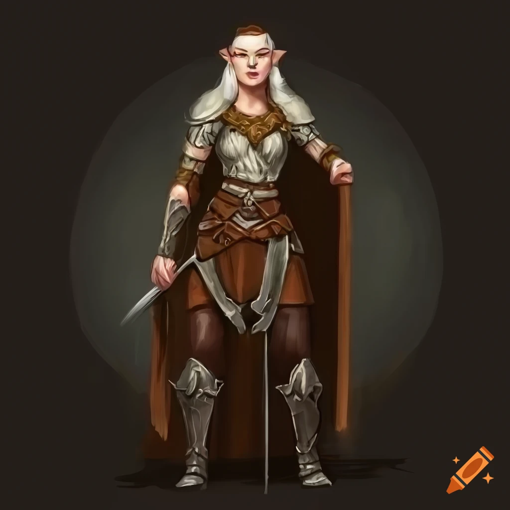 Hand-painted fantasy art of an elf warrior in a dungeons and dragons ...