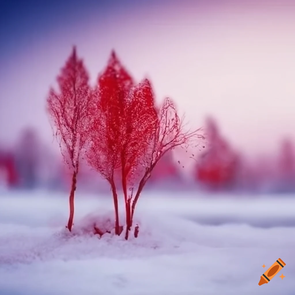 Red Snow On Craiyon