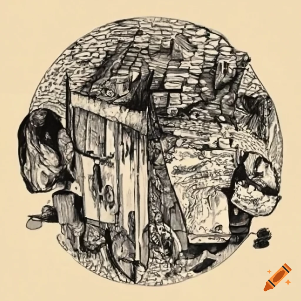 Album cover artwork for the 'Galapagos' math rock band in black and ...