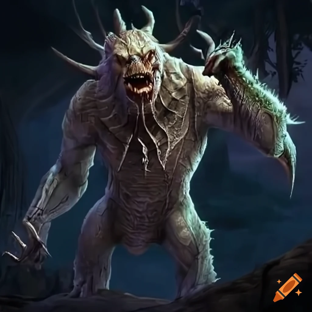Unique monster design inspired by the Elder Scrolls universe on Craiyon