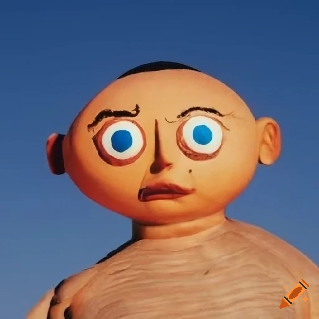 Frank Sidebottom's face on the Nazca Lines on Craiyon