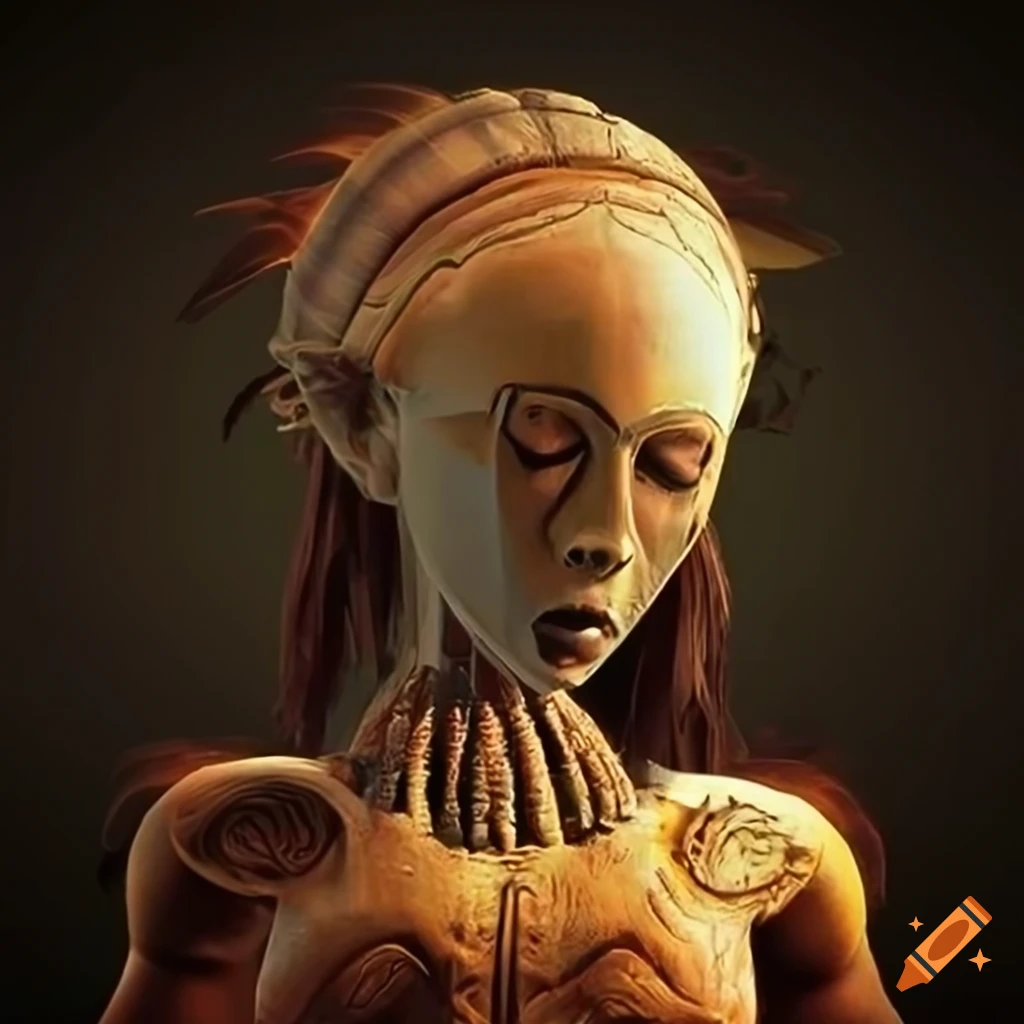 African fantastic x-ray mask with zelda game motif on Craiyon