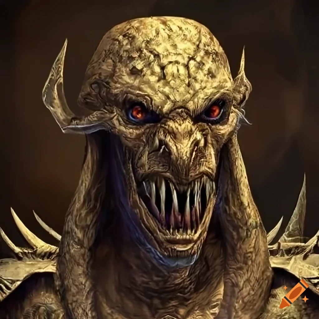 Unique monster design inspired by the elder scrolls universe on Craiyon