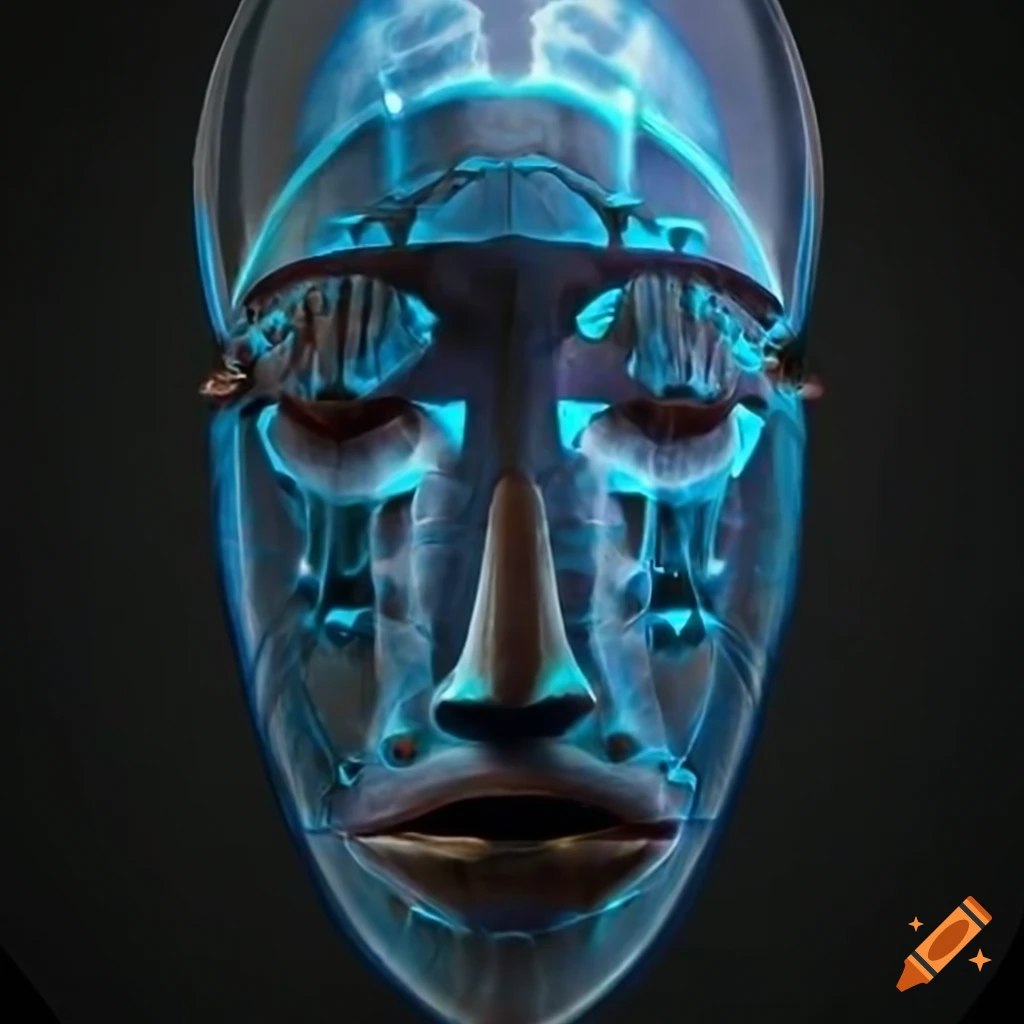 African-themed x-ray mask with a zelda game motif in stunning 4k ...