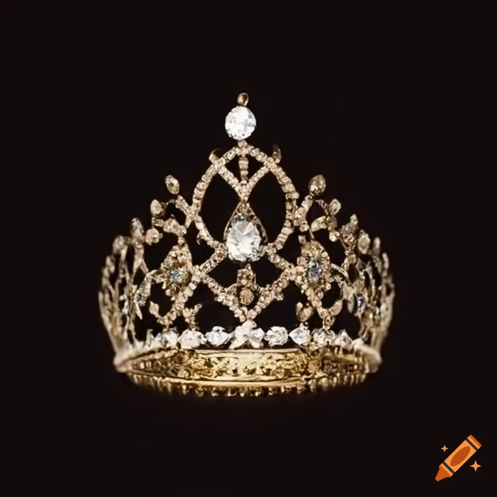 Delicate diamond-encrusted victorian empress crown on Craiyon