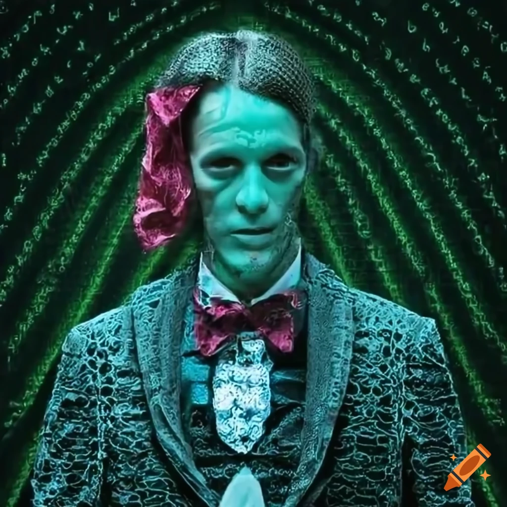 Oktoberfest hacker and dirndl controlling the matrix with beer on Craiyon