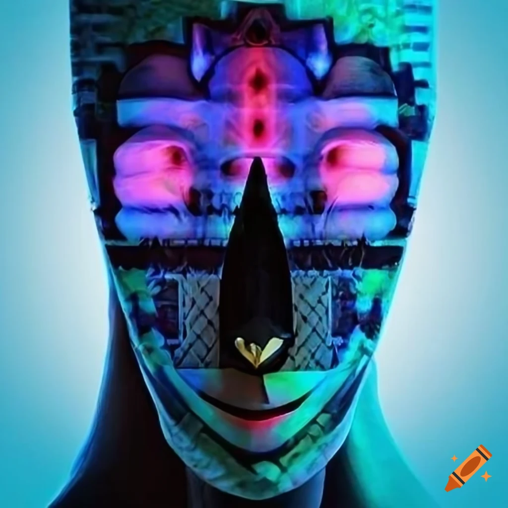 African-themed x-ray mask with a zelda game motif in stunning 4k ...