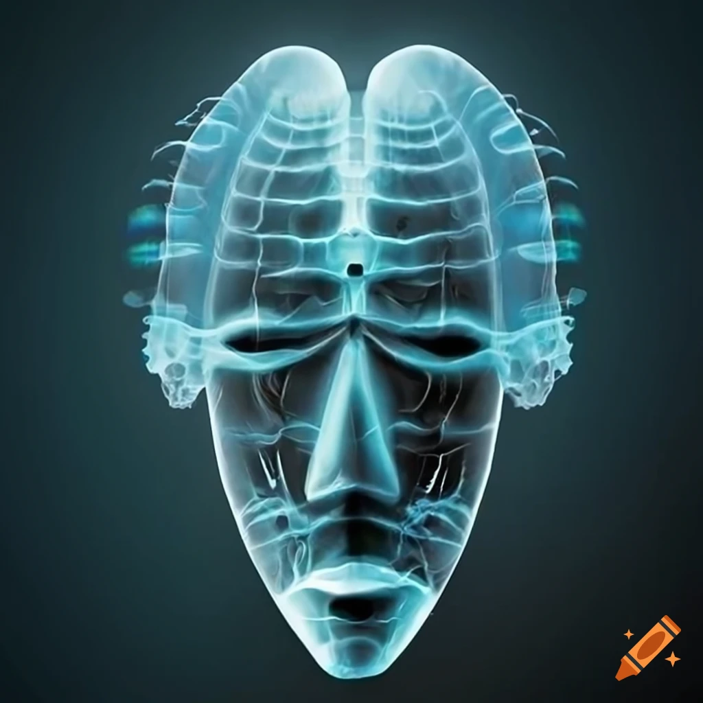 African inspired x-ray mask with Zelda game motif in stunning detail on ...