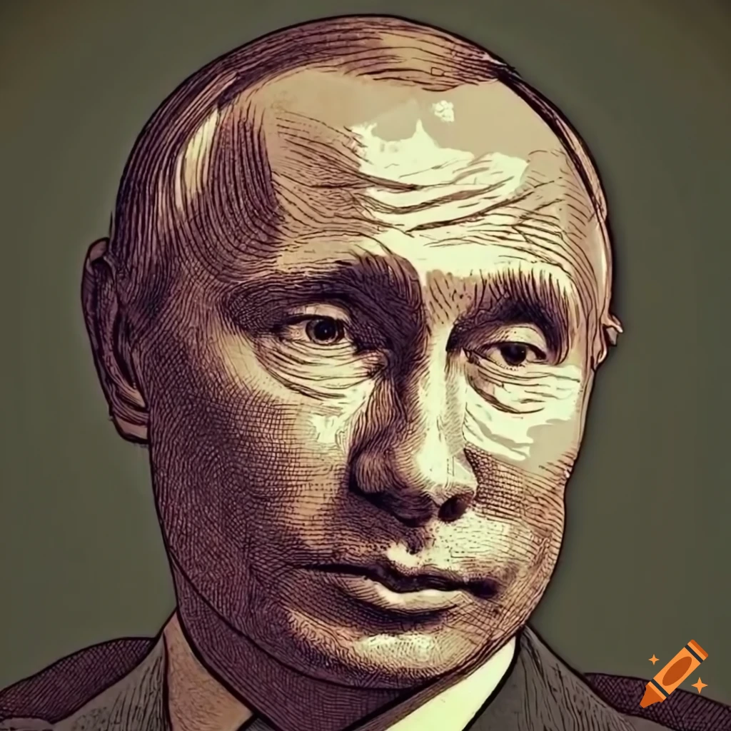 Vintage close-up of an old dollar bill with vladimir putin's portrait ...