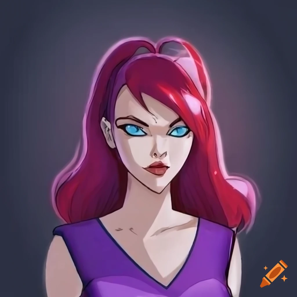 Barbara from batman animated series with red hair and ice-blue eyes in ...