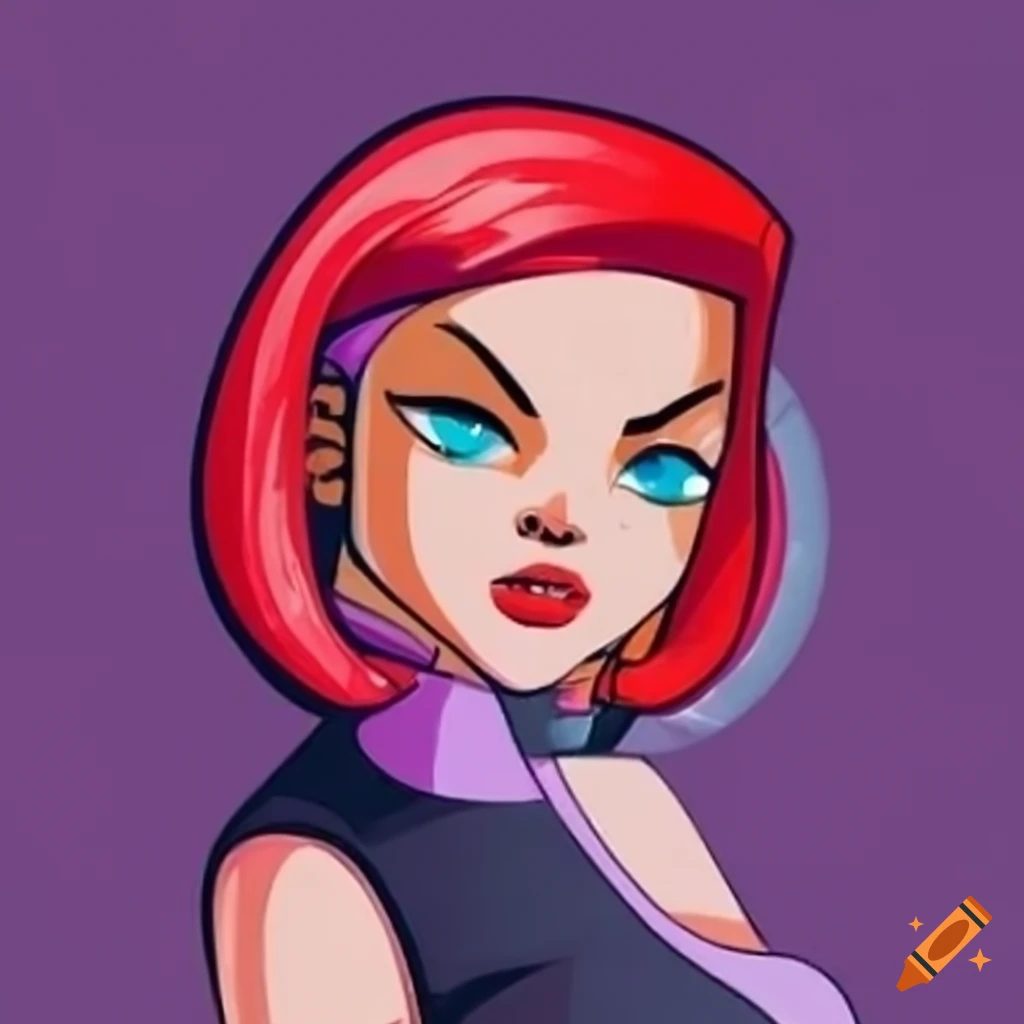 Barbara from batman animated series with red hair and ice-blue eyes on ...