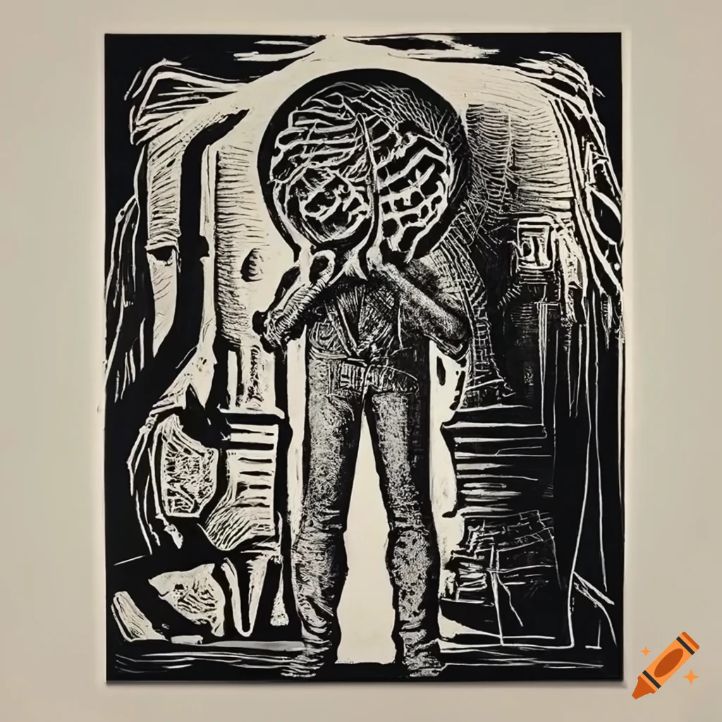 Men surrounded by strange objects in a surreal factory in 4k on Craiyon