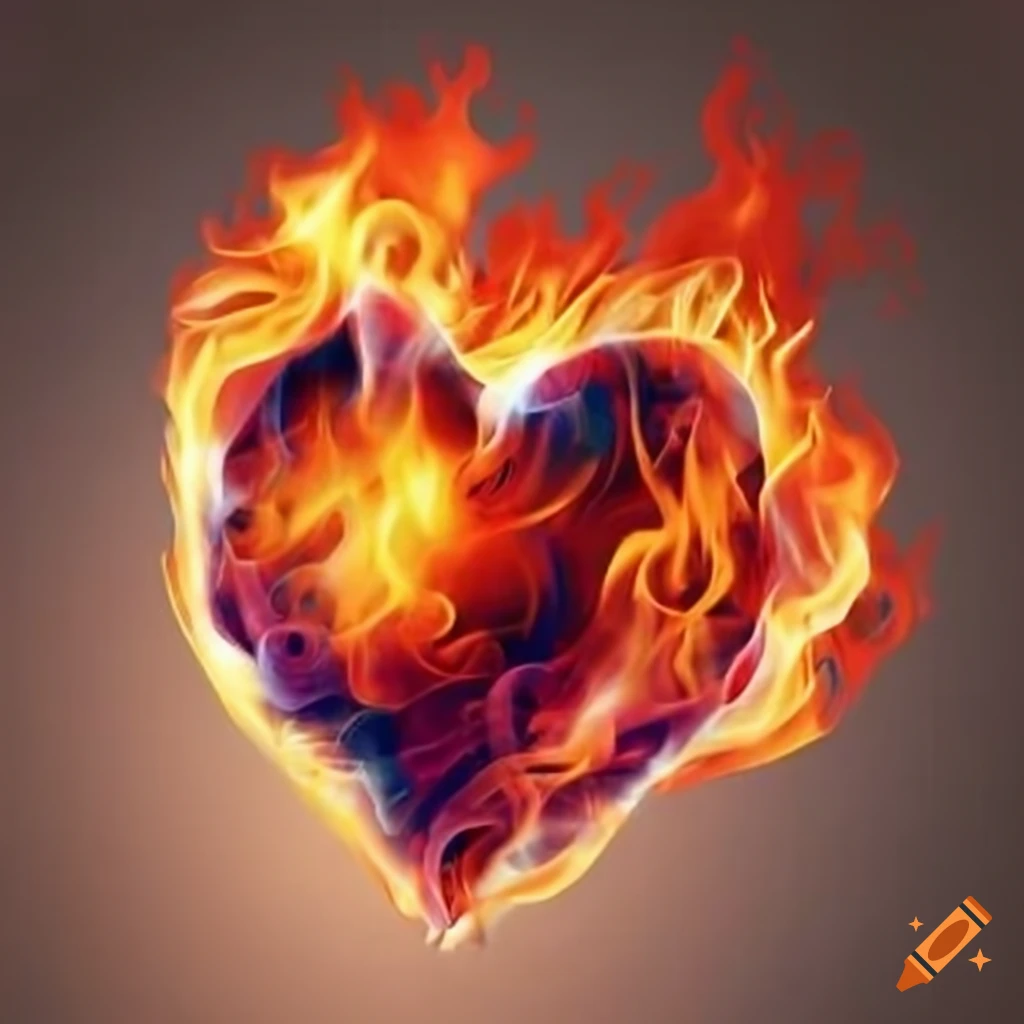 Fire heart symbol on Craiyon