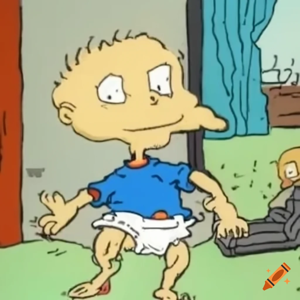 Tommy Pickles from Rugrats at a post office being lifted by a ...