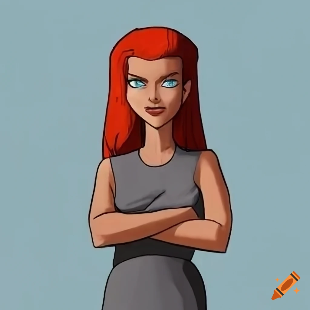 Barbara from batman animated series with red hair and ice-blue eyes in ...