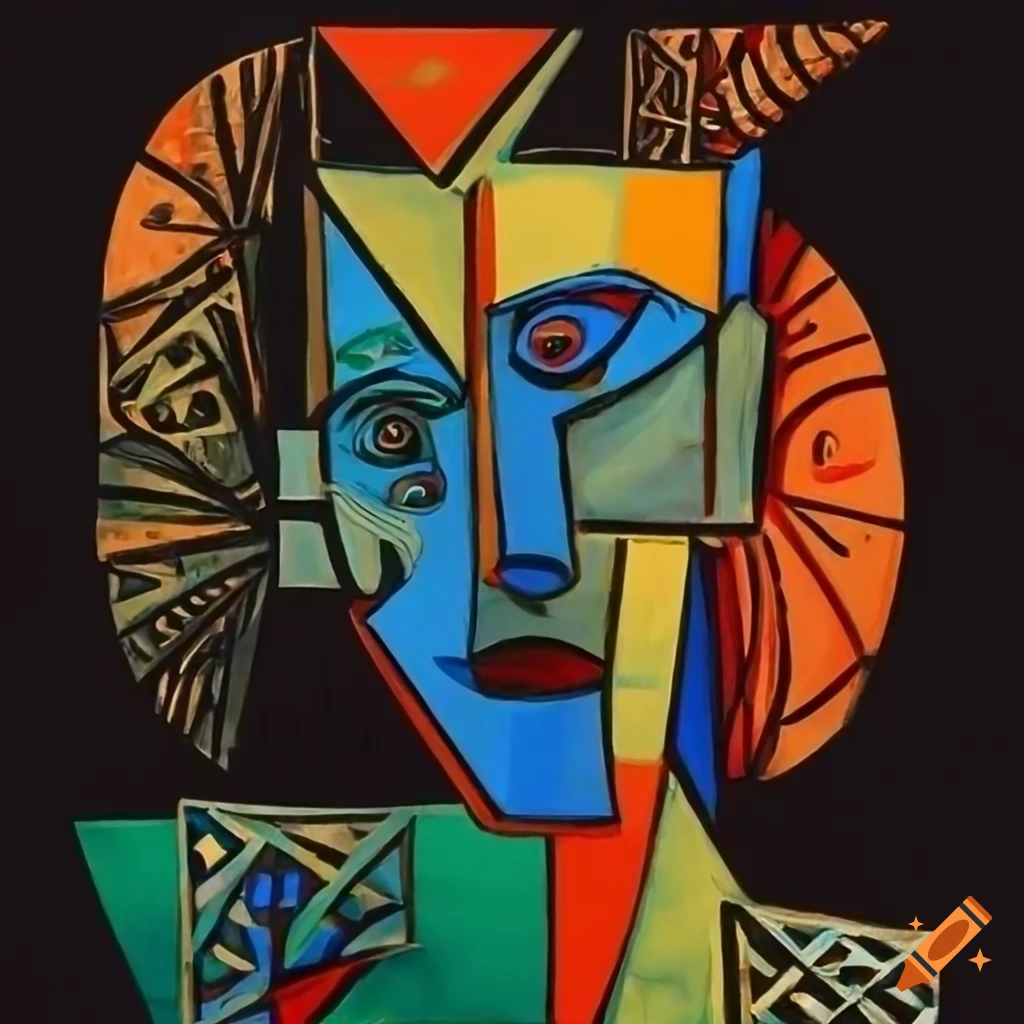Intricate cubist artwork with expressionist and surrealist elements in ...