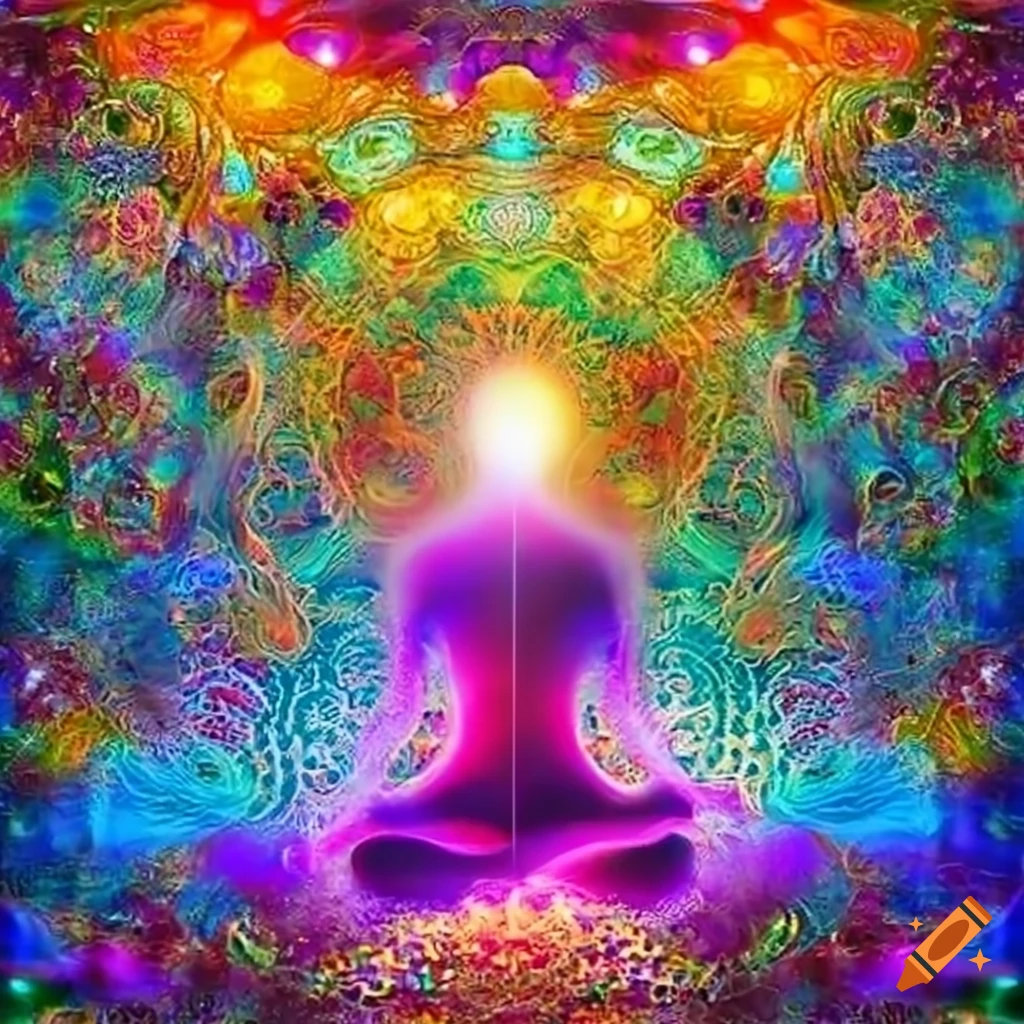 Vibrant illustration of meditation at 8hz frequency on Craiyon