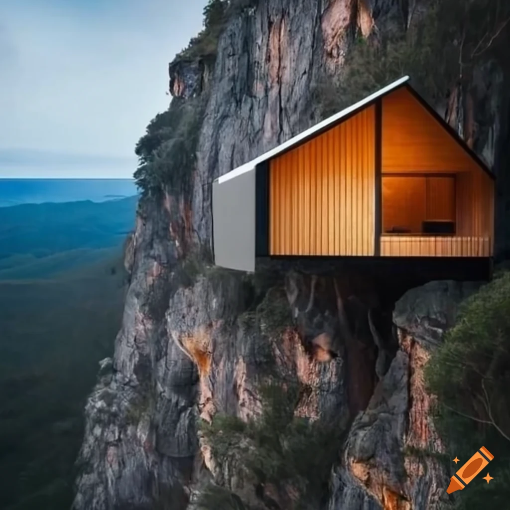 Minimalist cabin hanging off a cliff in Blue Mountains, Australia on ...