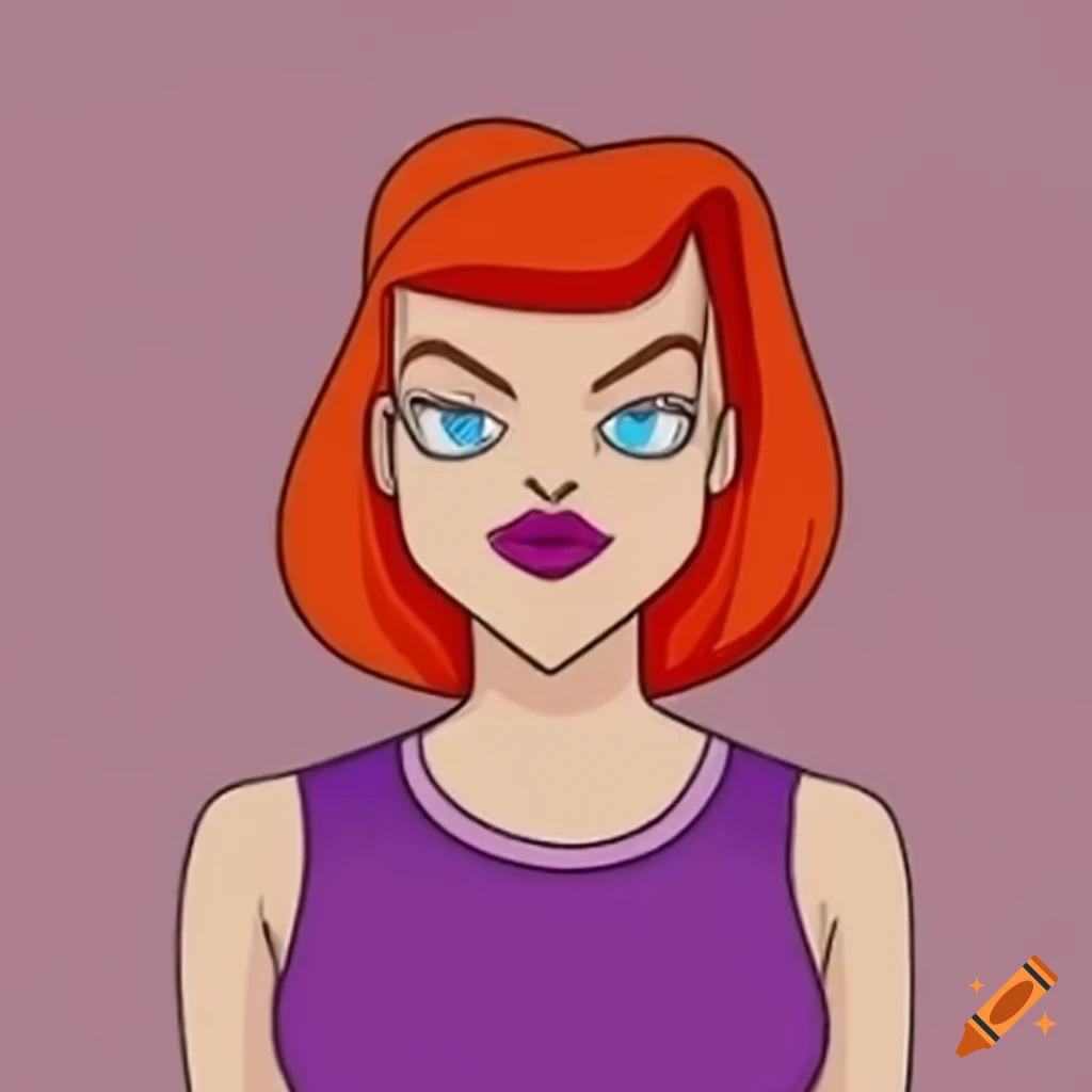 Barbara from batman animated series in dark gray sleeveless shirt and ...