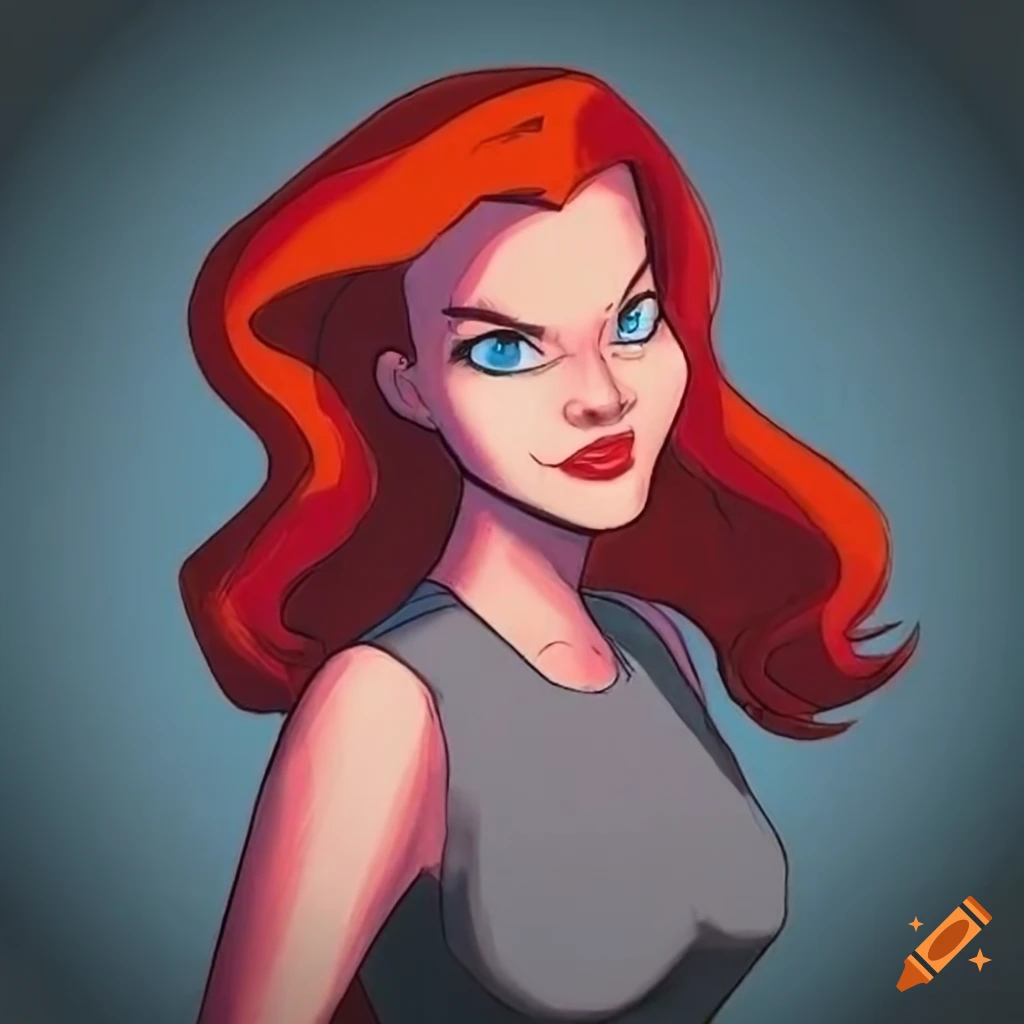 Barbara from Batman Animated Series with red hair and ice-blue eyes on ...